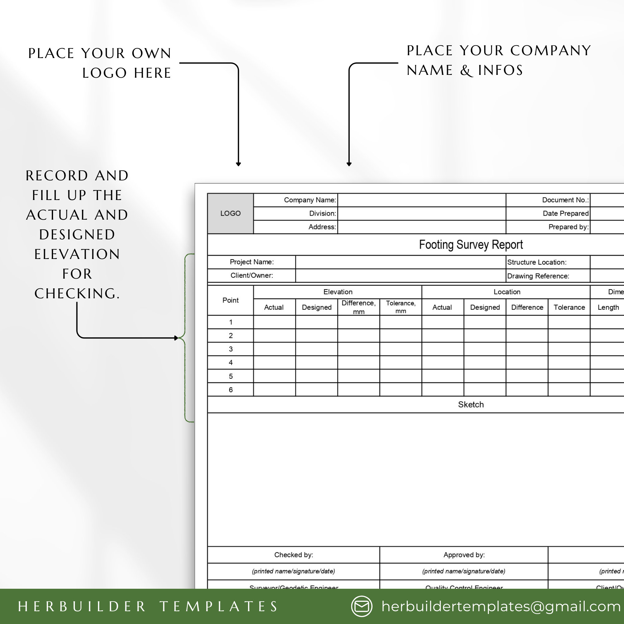 Footing Foundation Survey Report Form, Geodetic Engineer's Form ...