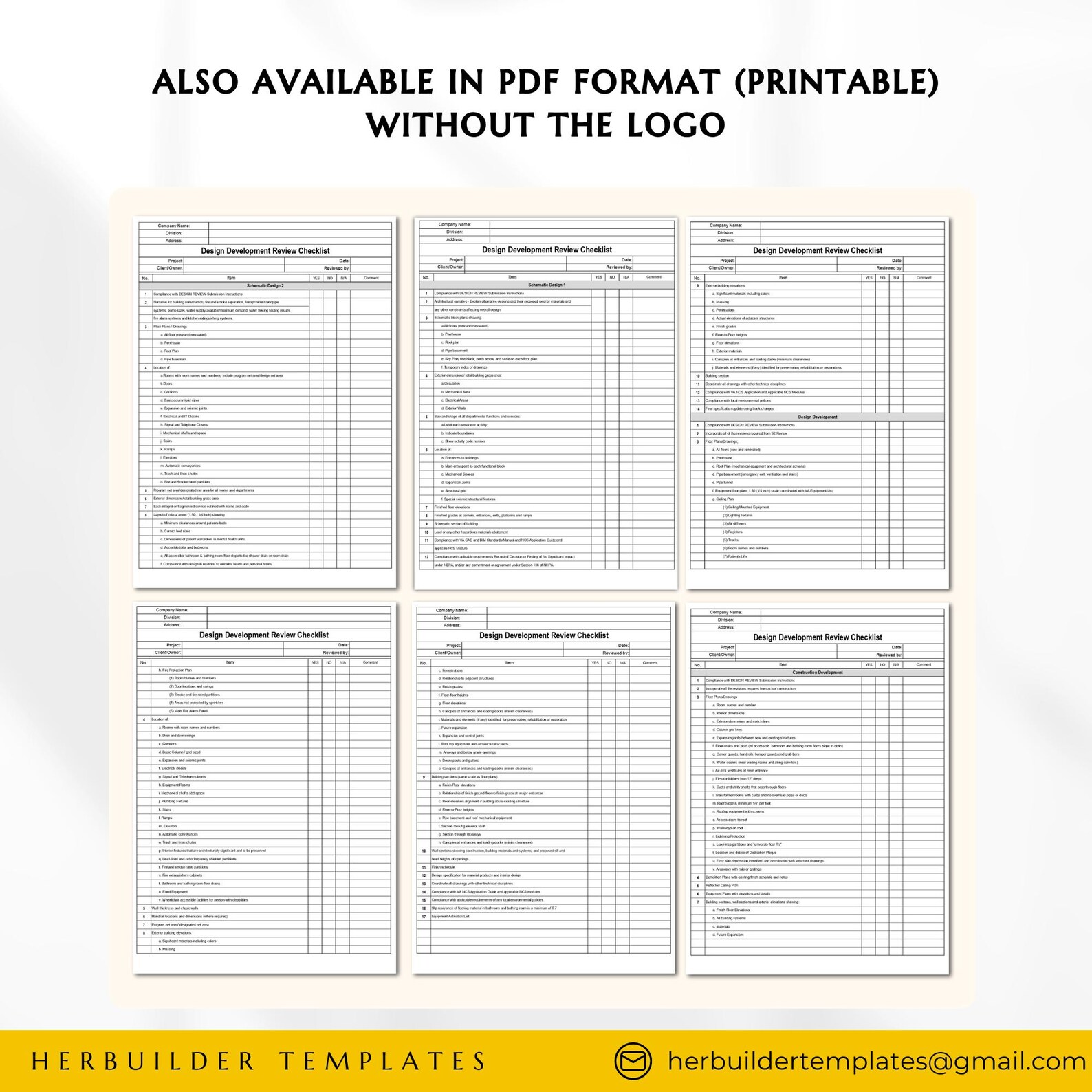 Design Development Review Checklist, Drawing Checklist, Design Progress ...