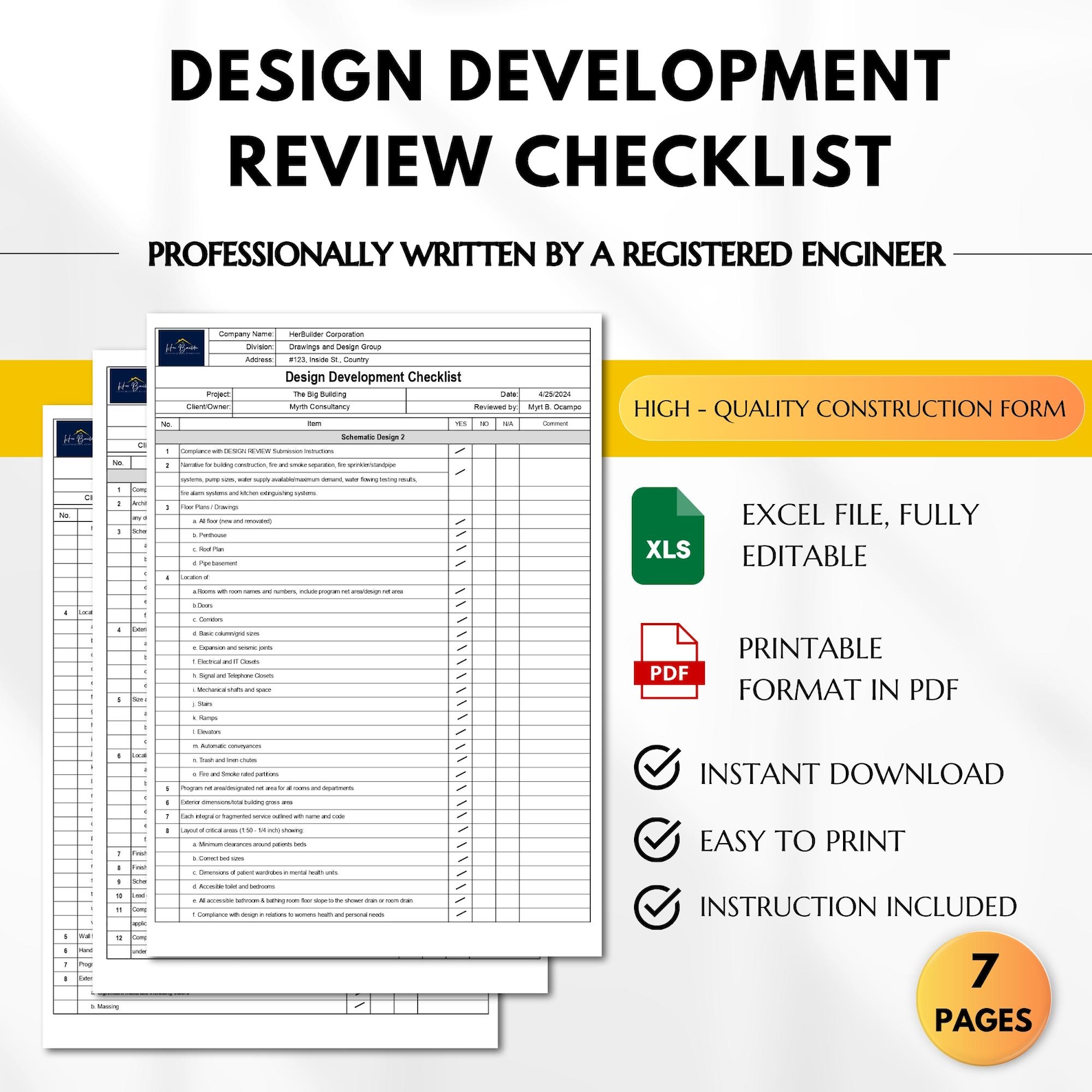 Design Development Review Checklist, Drawing Checklist, Design Progress ...