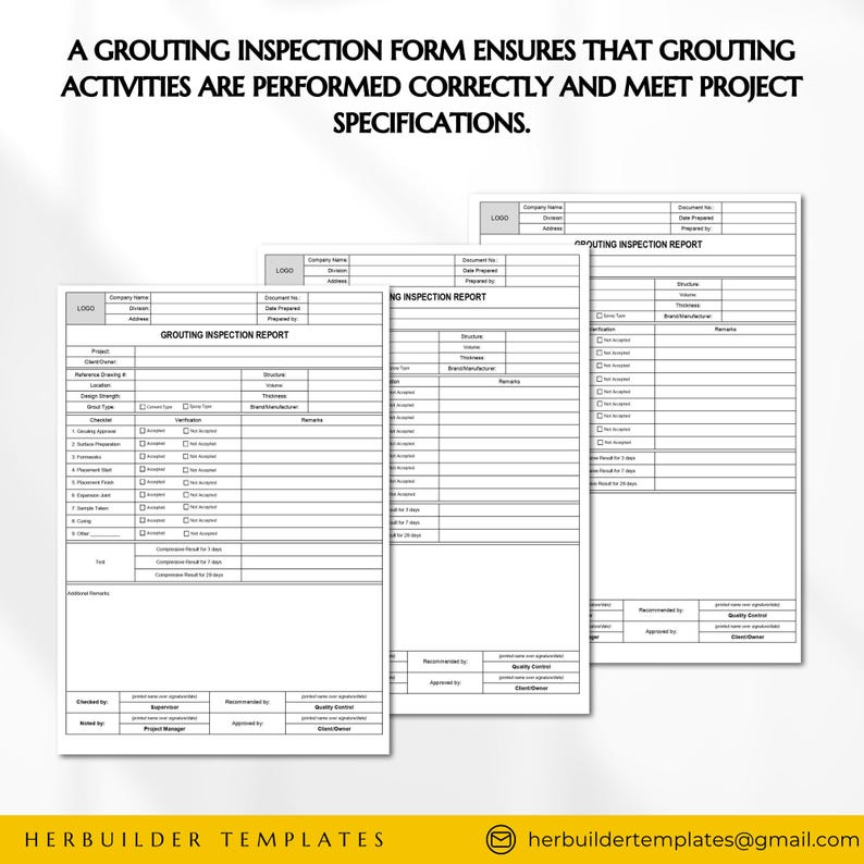 Grouting Inspection Report Form, Steel Structure Grouting, Grouting ...