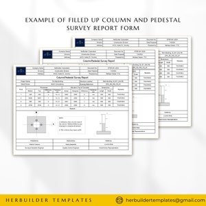 Column and Pedestal Survey Report Form, Geodetic Engineer's Form ...