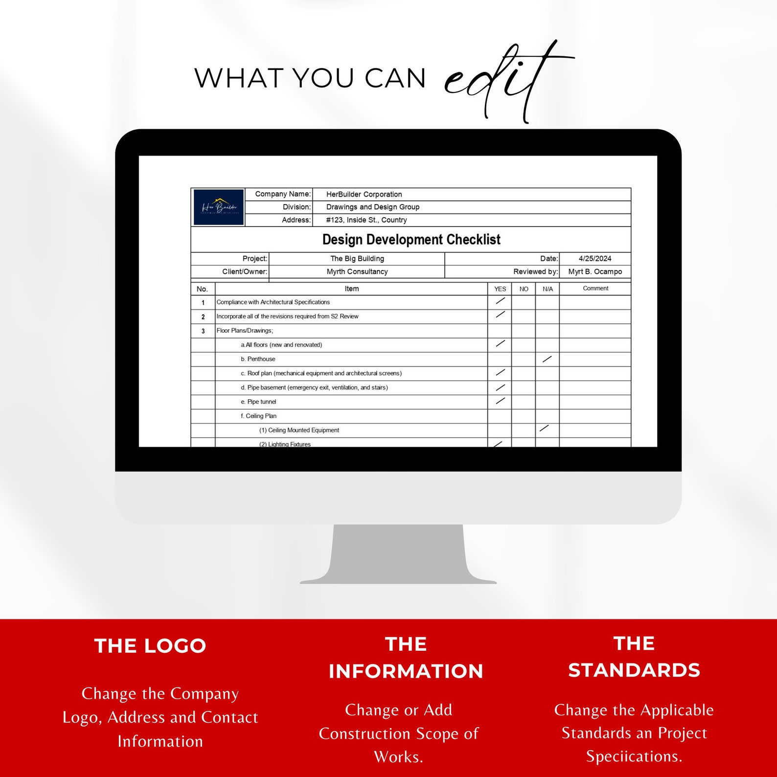 Design Development Checklist of a Construction Project, Drawing ...
