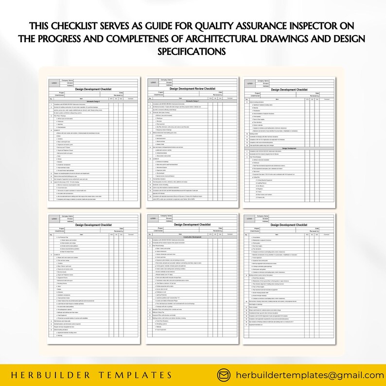 Design Development Review Checklist, Drawing Checklist, Design Progress ...