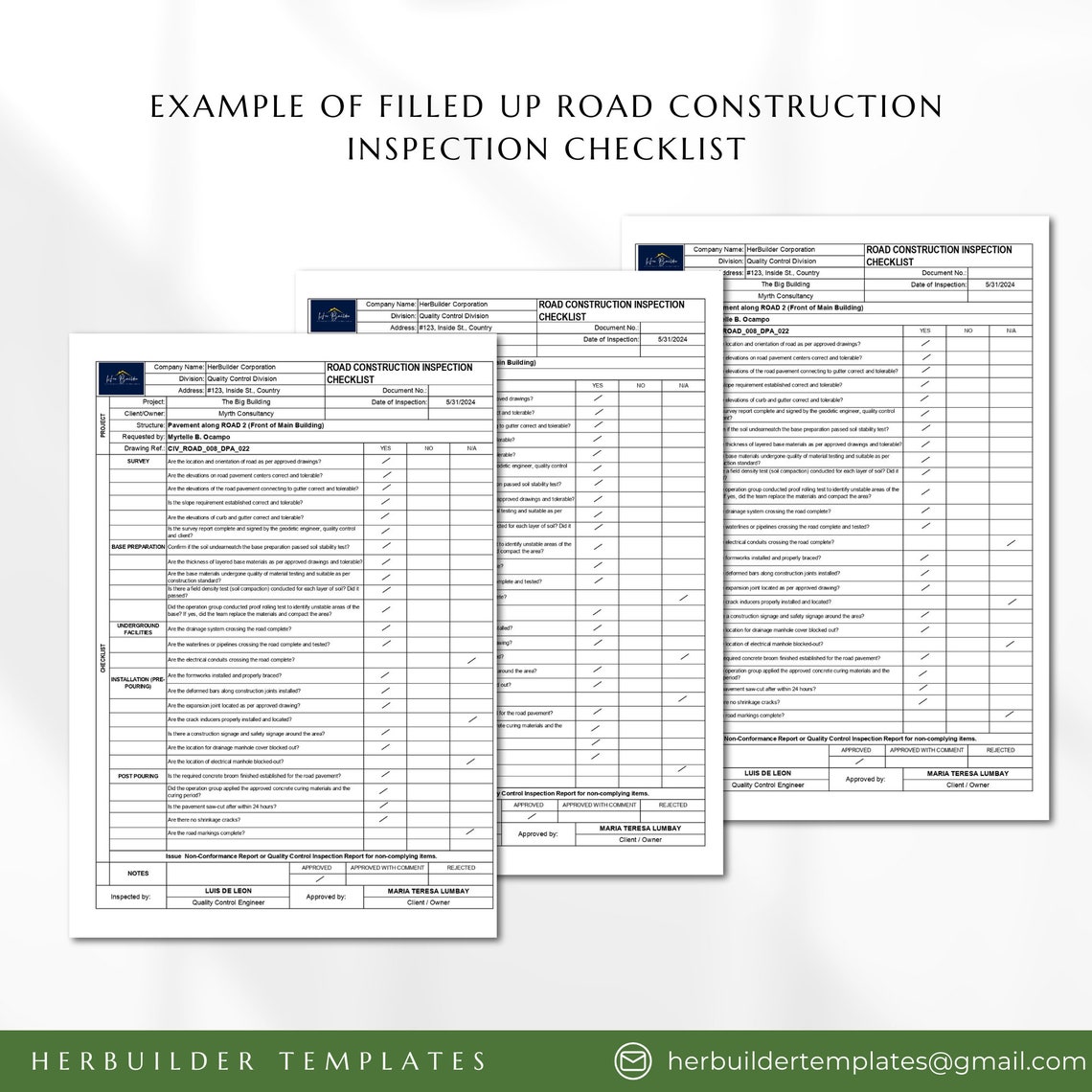 Road Construction Inspection Checklist, Pavement Inspection, Land ...