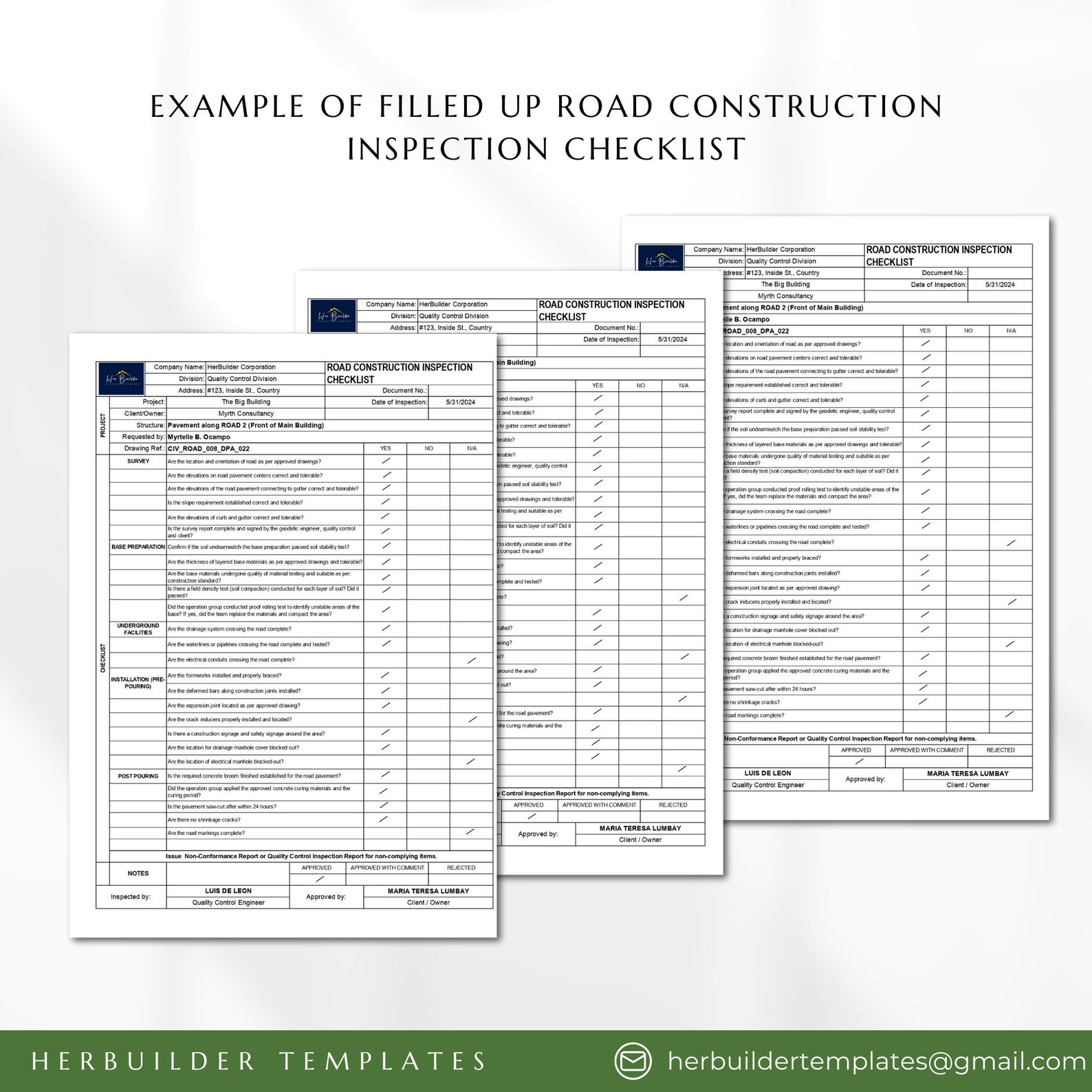 Road Construction Inspection Checklist, Pavement Inspection, Land ...