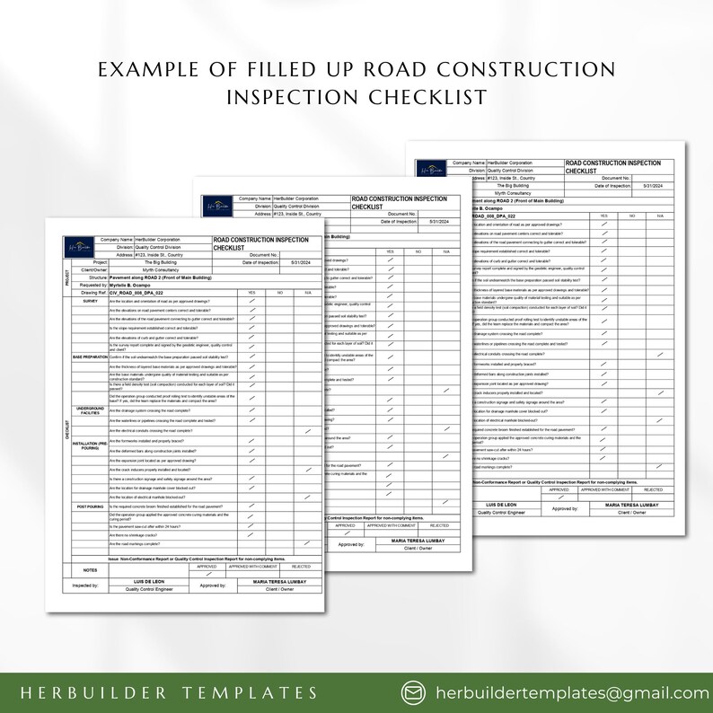Road Construction Inspection Checklist, Pavement Inspection, Land ...