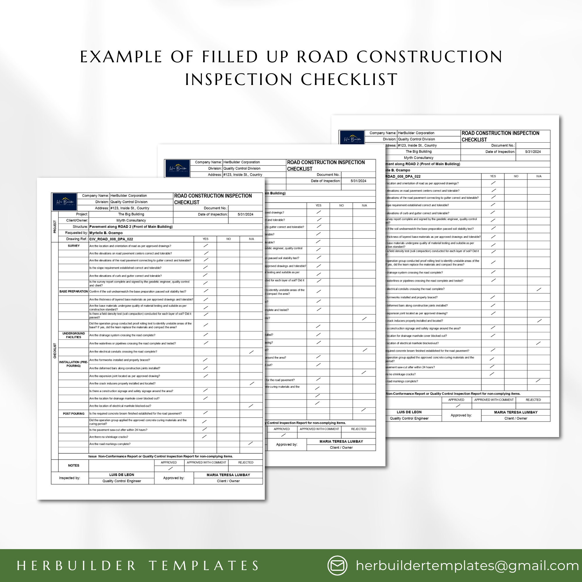 Road Construction Inspection Checklist, Pavement Inspection, Land ...