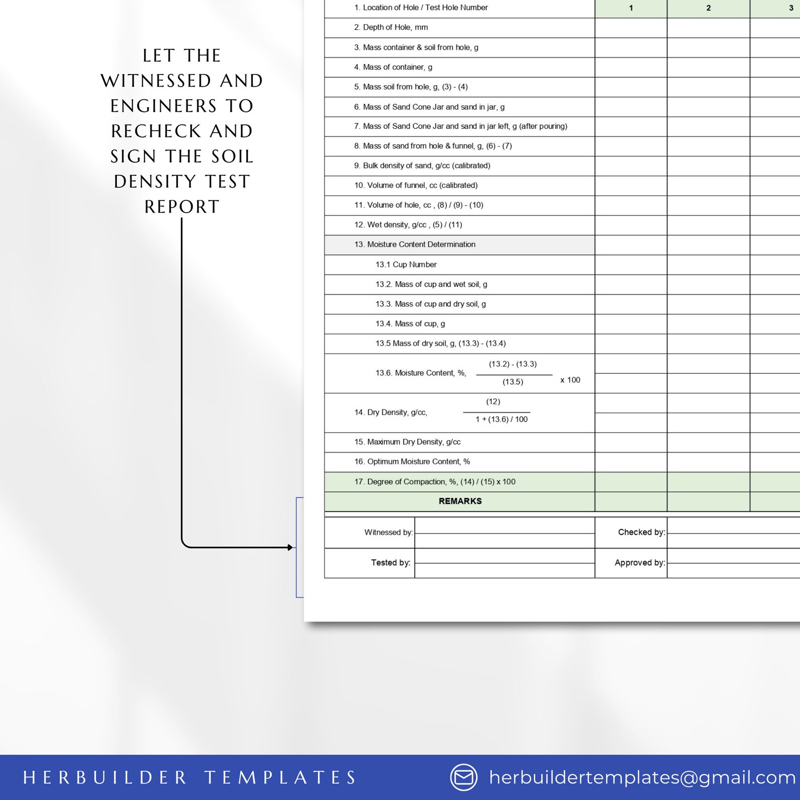 Field Density Test Report, Sand Cone Method Test, Soil Density ...
