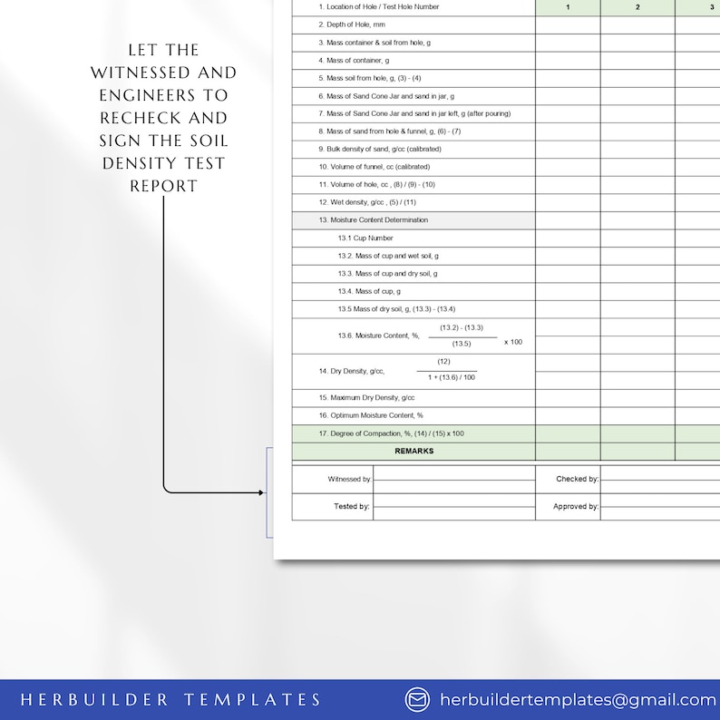 Field Density Test Report, Sand Cone Method Test, Soil Density ...
