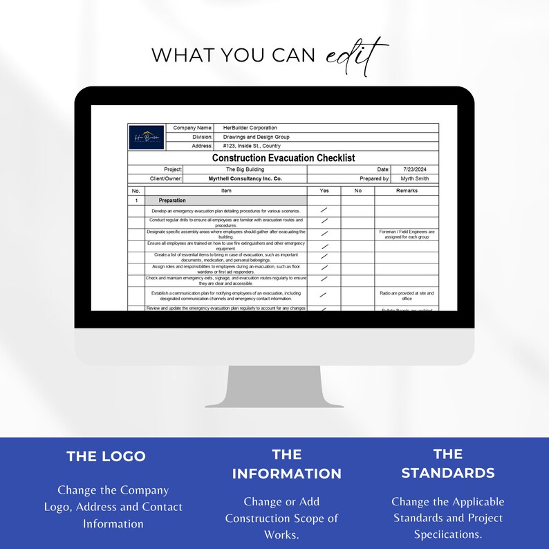 Construction Evacuation Checklist, Emergency Evacuation Procedure ...