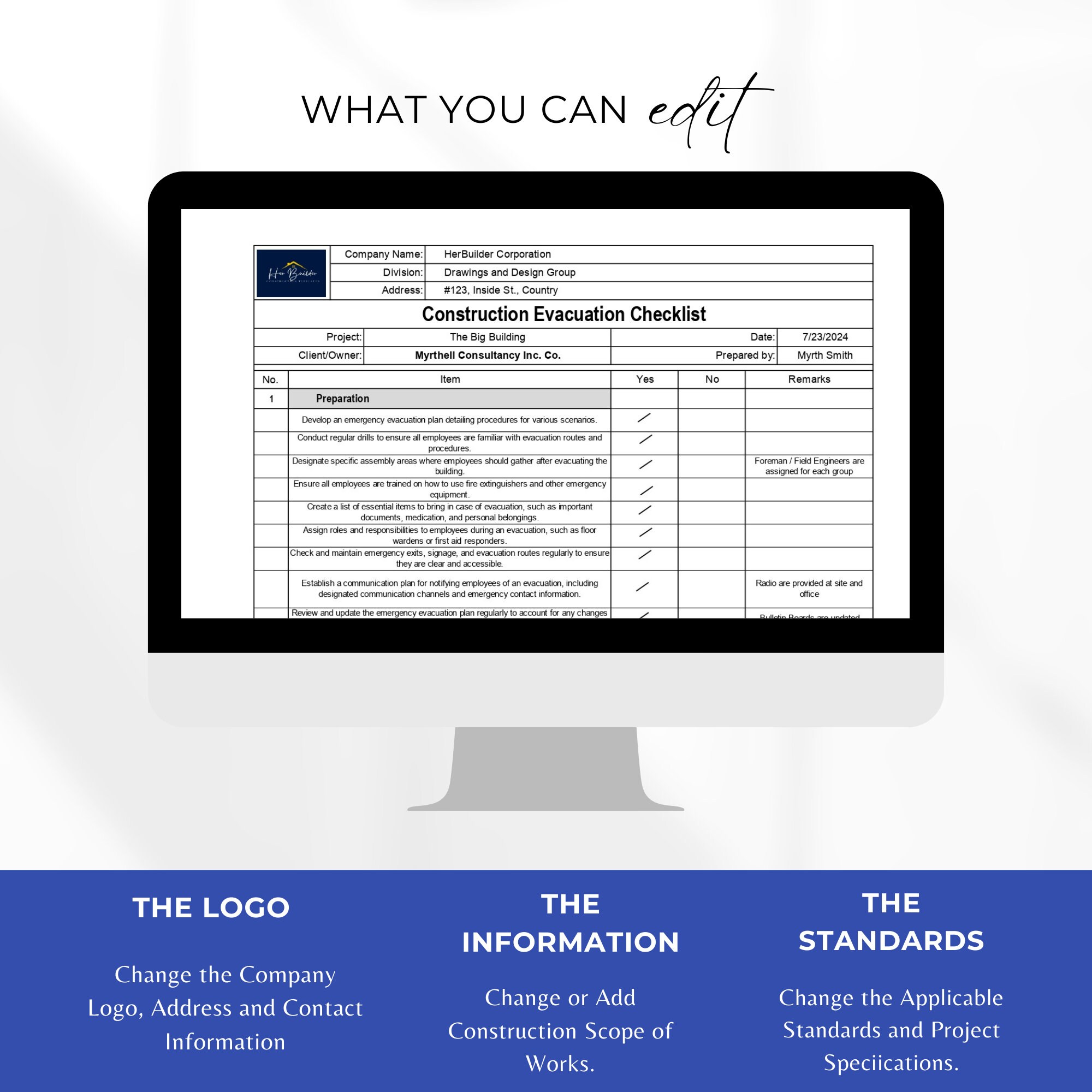 Construction Evacuation Checklist, Emergency Evacuation Procedure ...