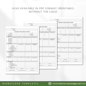 Concrete Trial Mix Data Sheet, Concrete Trial Batch, Ready Mix Concrete ...