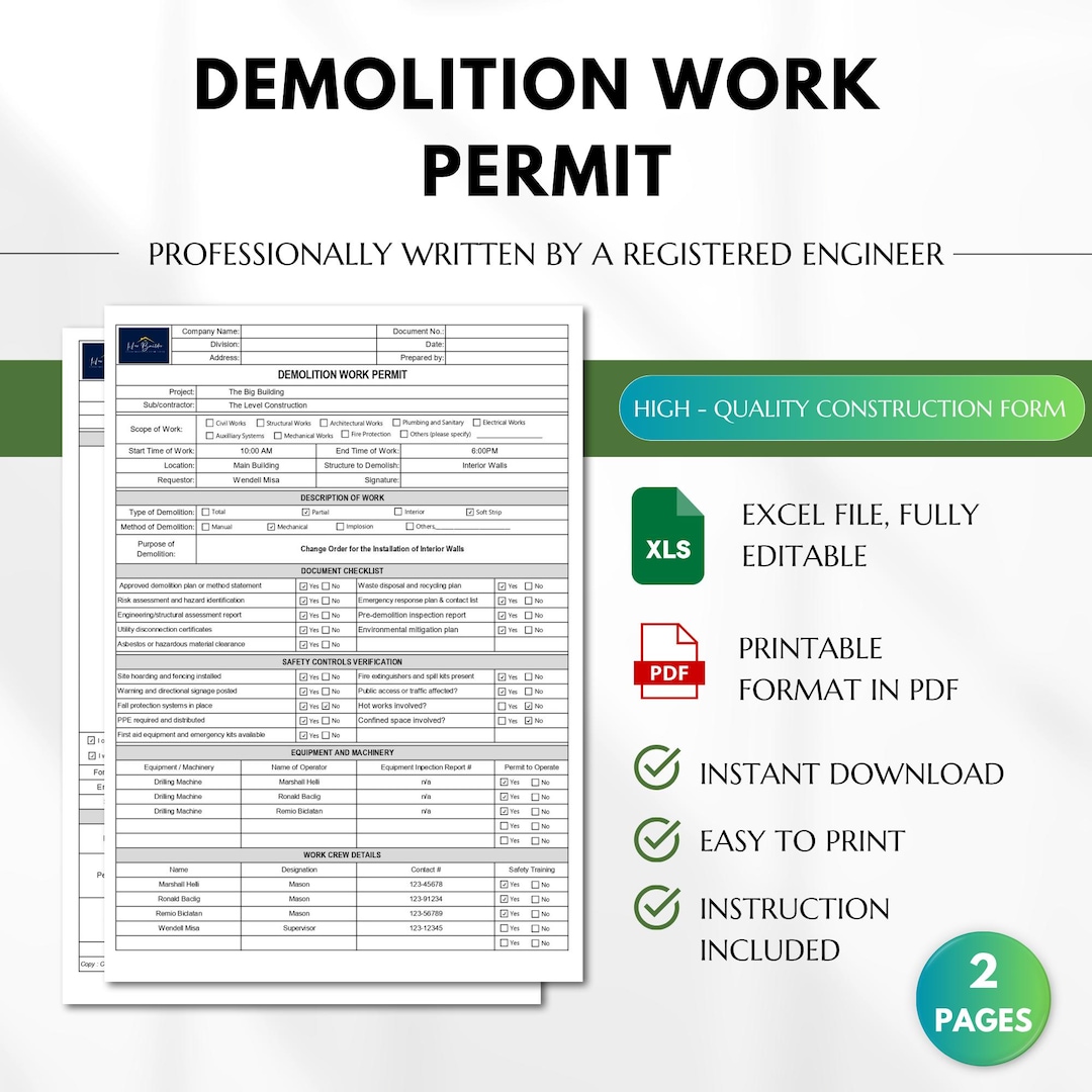 Demolition Work Permit, Site Demolition Works, Safe Demolition Works ...