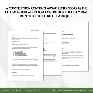 Contract Award Letter Format, Contract Form, Construction Project Award ...