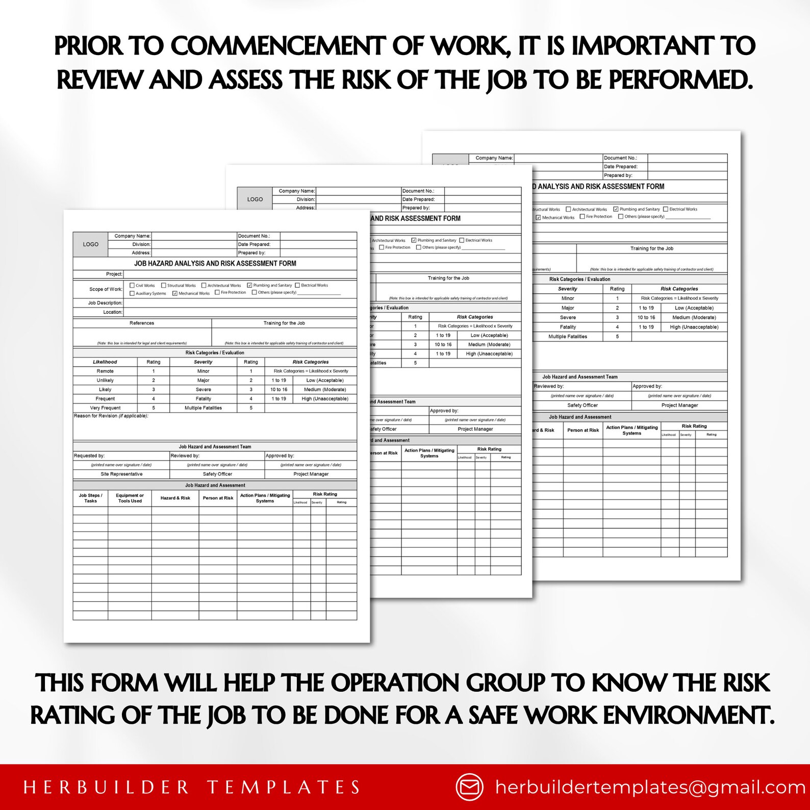 Job Hazard Analysis and Risk Assessment, Construction Site Safety ...