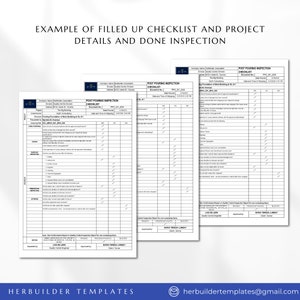 Post Pouring Inspection Checklist, Concrete Pouring Checklist, Quality ...