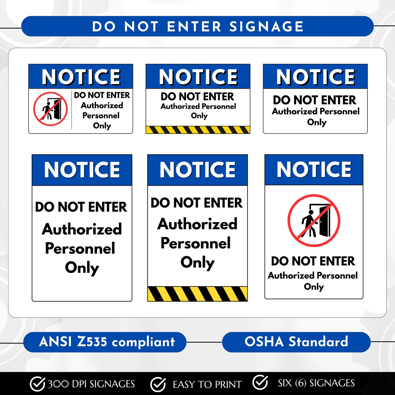 Do Not Enter Authorized Personnel Only, Safety Signage, Construction ...