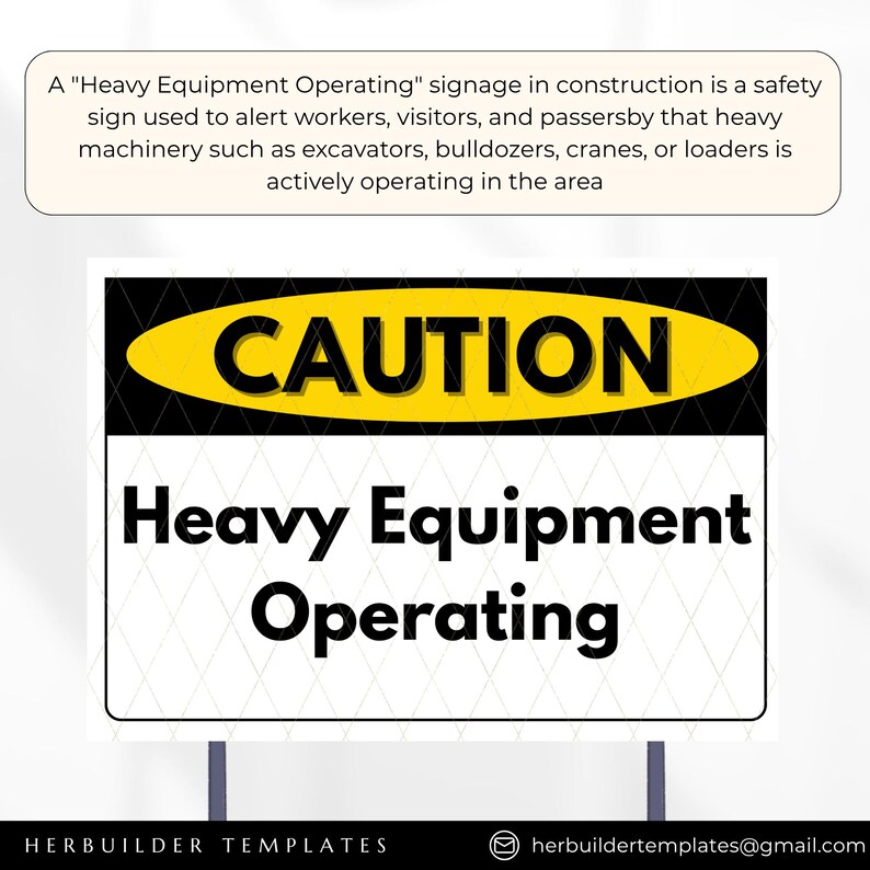Heavy Equipment Operating Signage, Site Safety Signage, Heavy Equipment ...