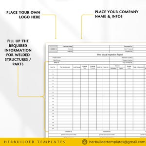 Weld Visual Inspection Report, Weld Report Form, Welding Inspection ...