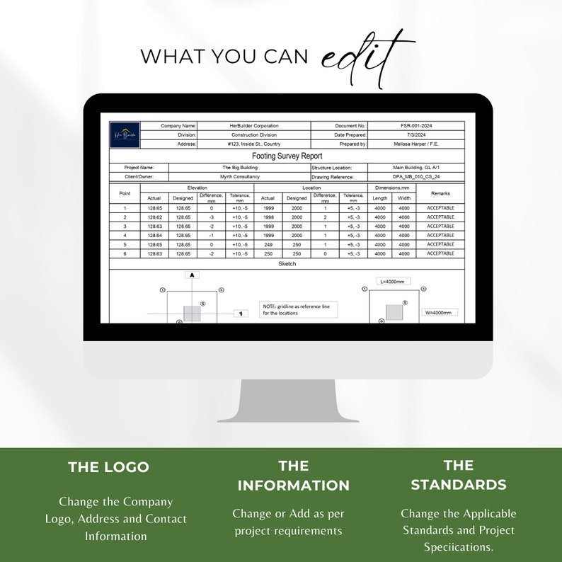 Footing Foundation Survey Report Form, Geodetic Engineer's Form ...