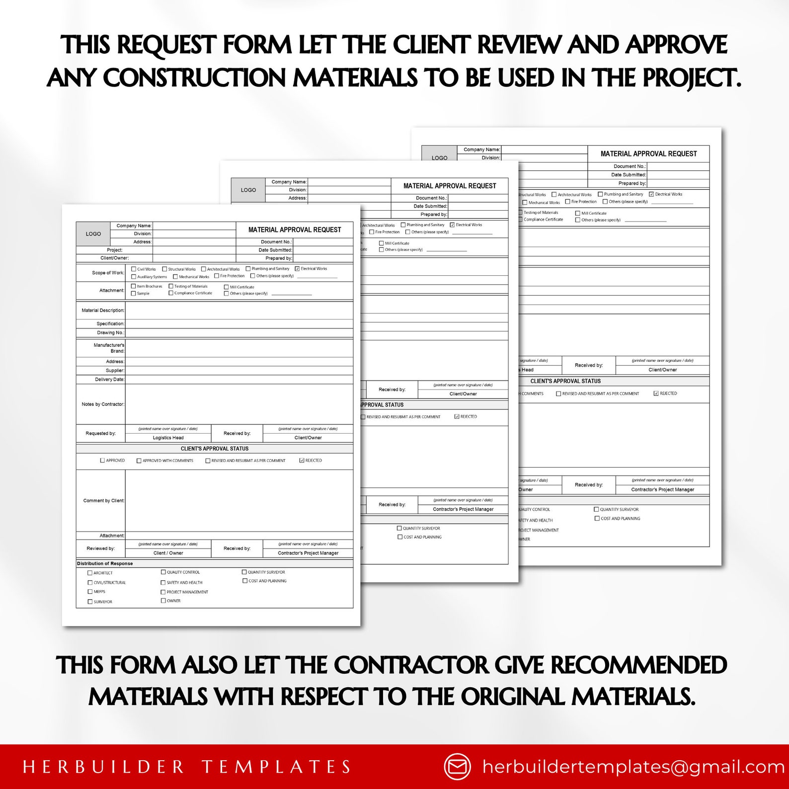 Material Approval Request Form, Construction Material Approval Form ...