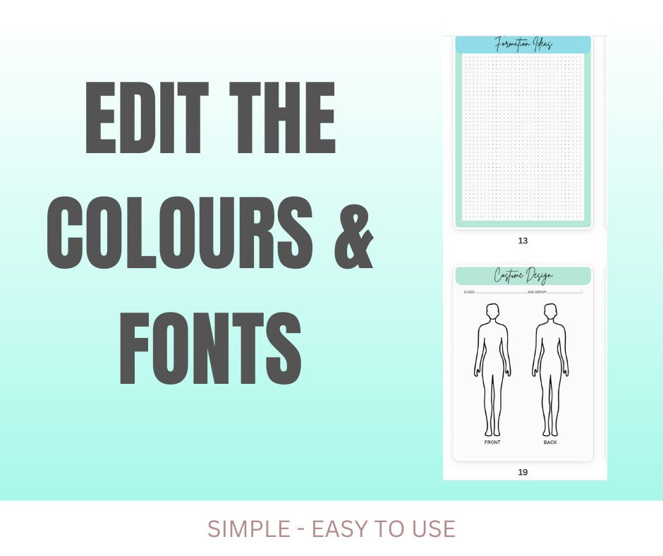 Printable Choreography Planner - Get Your Choreography Organised! - Etsy