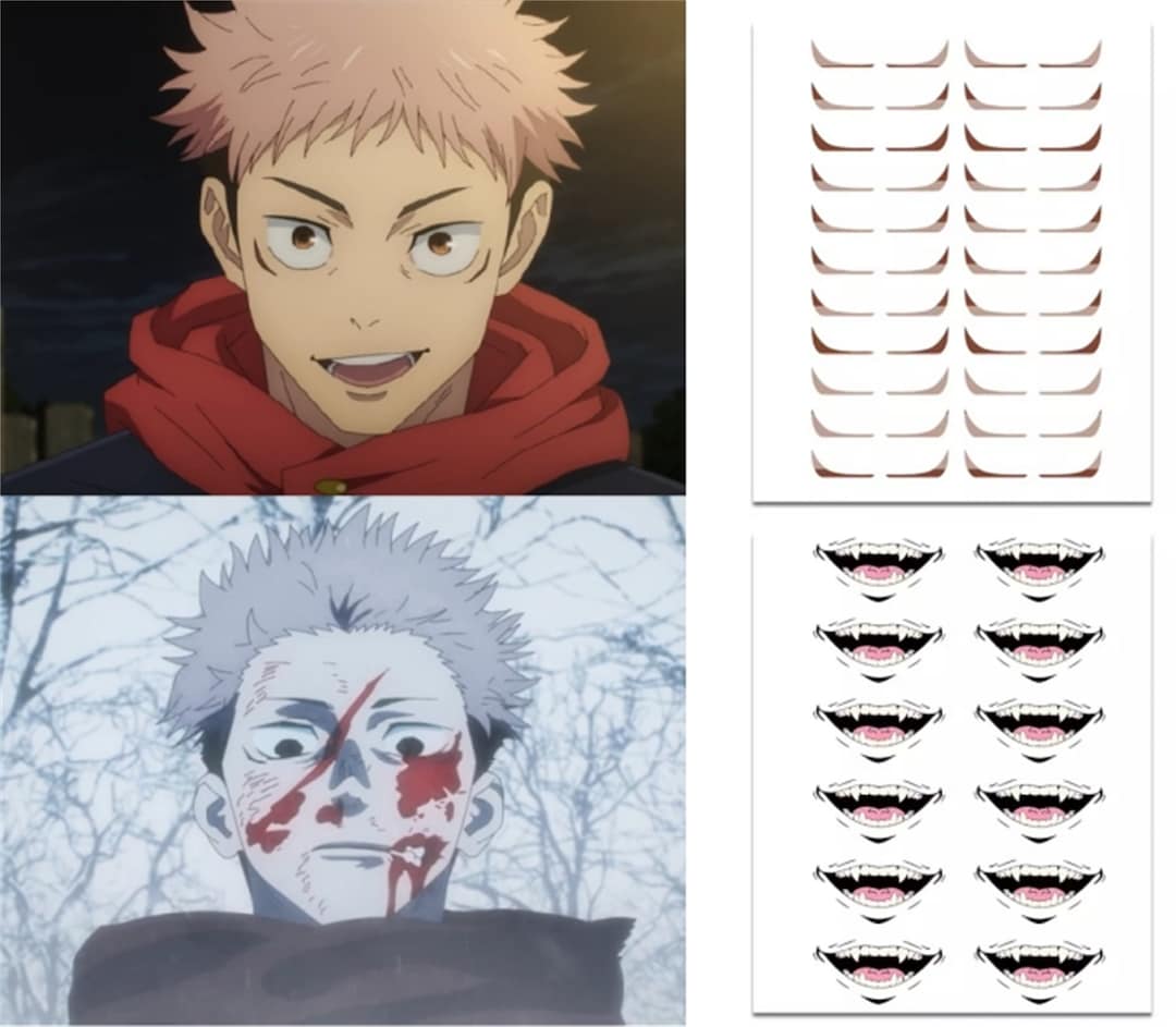 Itadori Yuji Cosplay Japanese Tattoos, Anime Manga: Jujutsu Kaisen ...