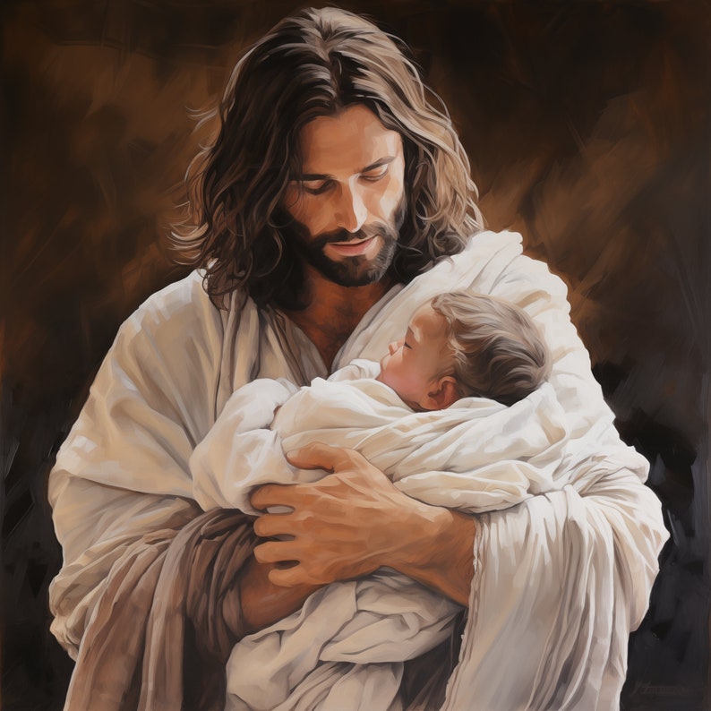 Jesus Christ Artwork Abba Father Poster Painting Print Bible Verse Wall ...