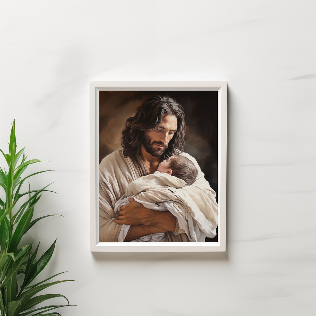 Jesus Christ Artwork Abba Father Poster Painting Print Bible Verse Wall ...