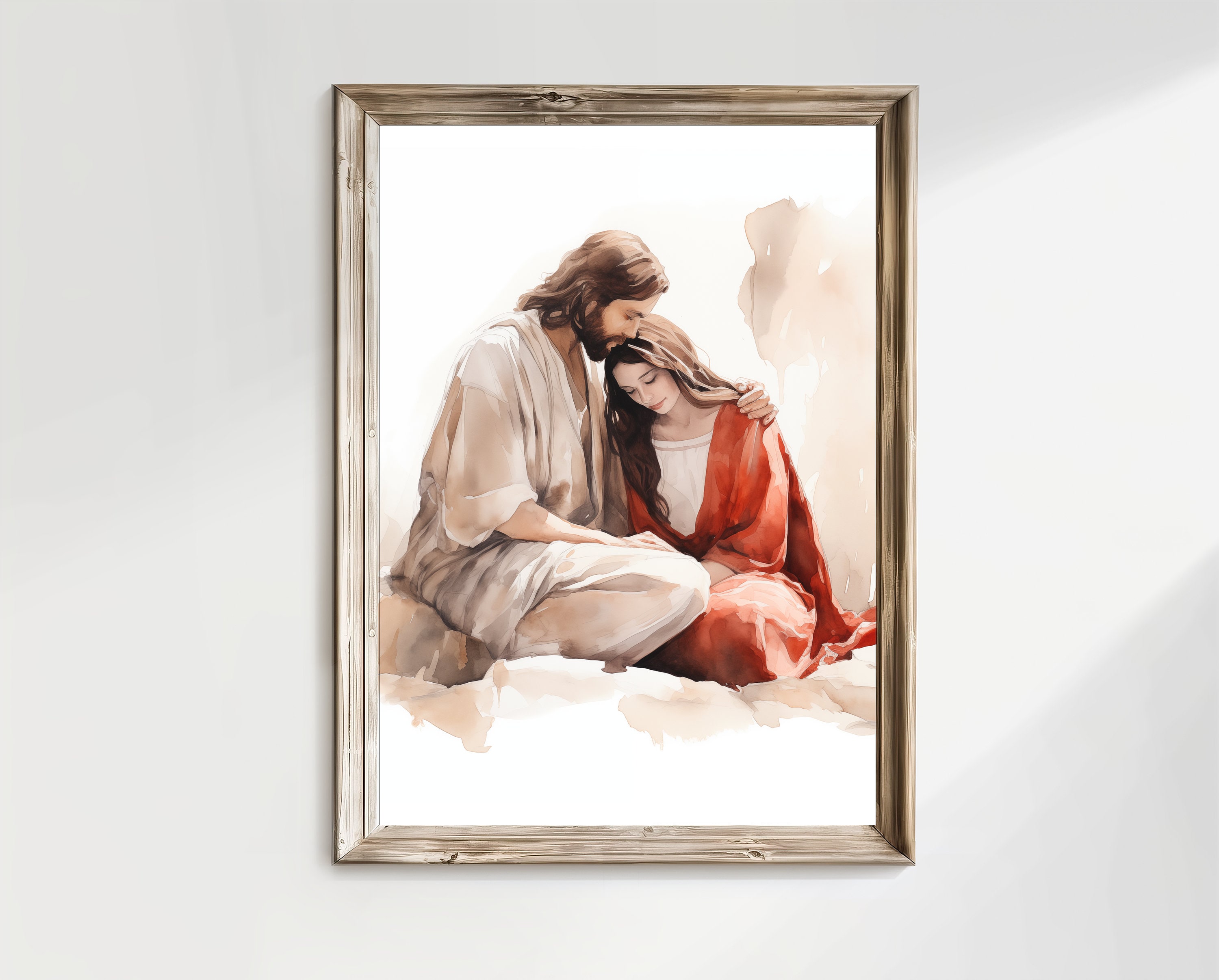 Jesus Christ Comforting Mary Magdalene Art Work Painting Poster Wall ...