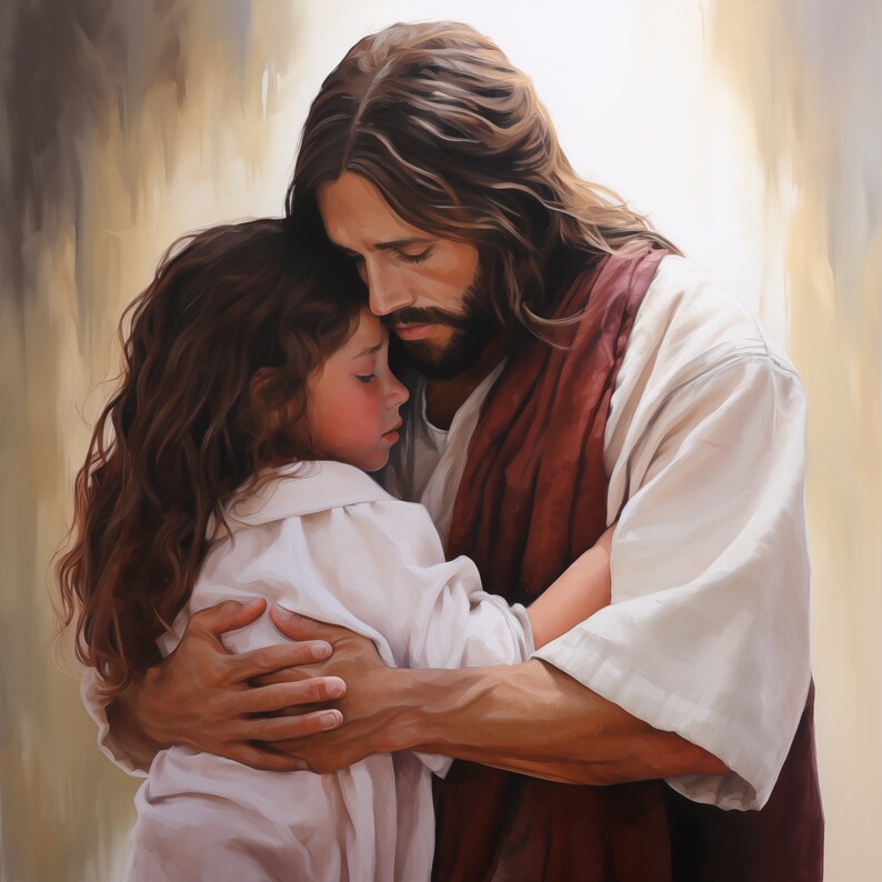 Jesus Christ Artwork Abba Father Poster Painting Print Bible Verse Wall ...