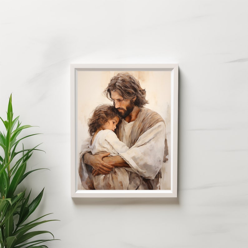 Jesus Embracing Young Boy Jesus Christ Art Digital Download Jesus ...