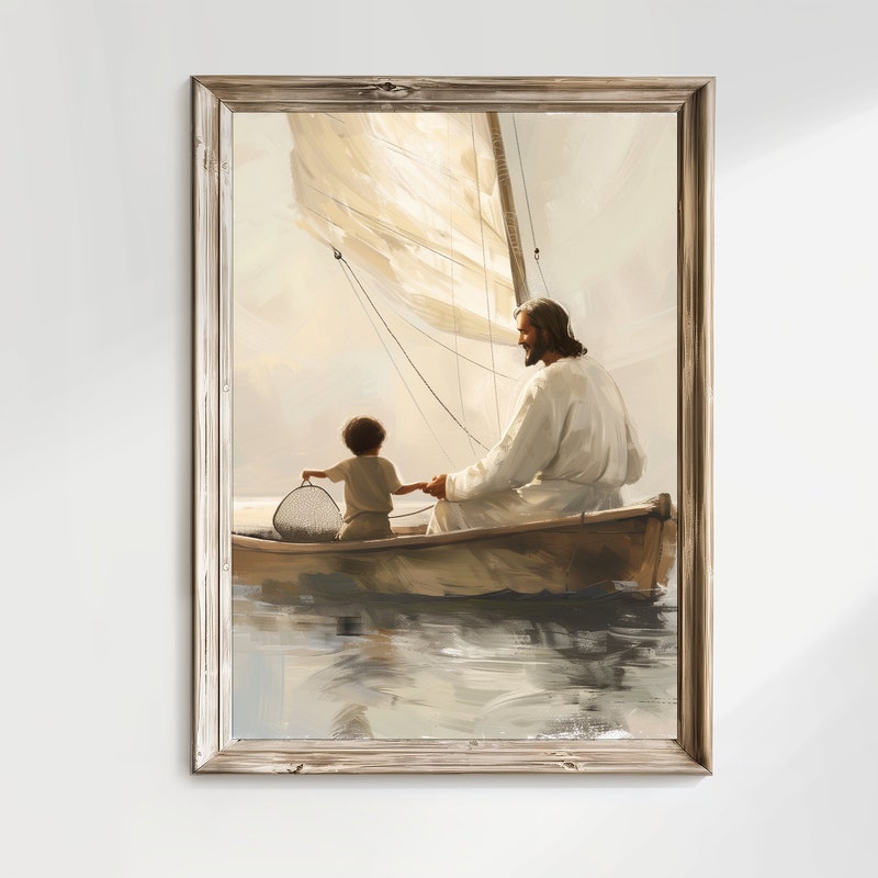 Fishermen & Jesus Painting - Etsy UK