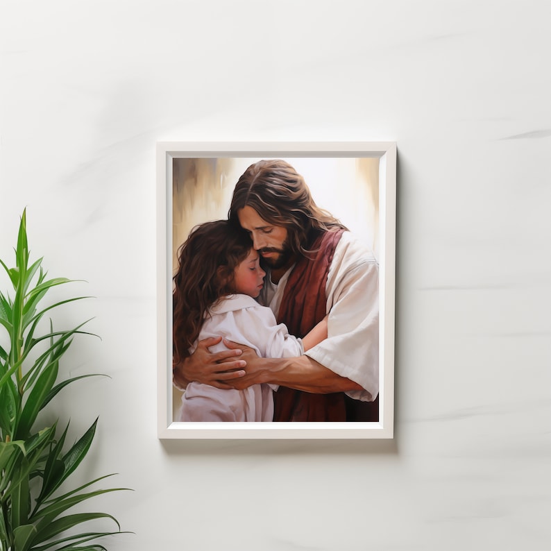 Jesus Christ Artwork Abba Father Poster Painting Print Bible Verse Wall ...
