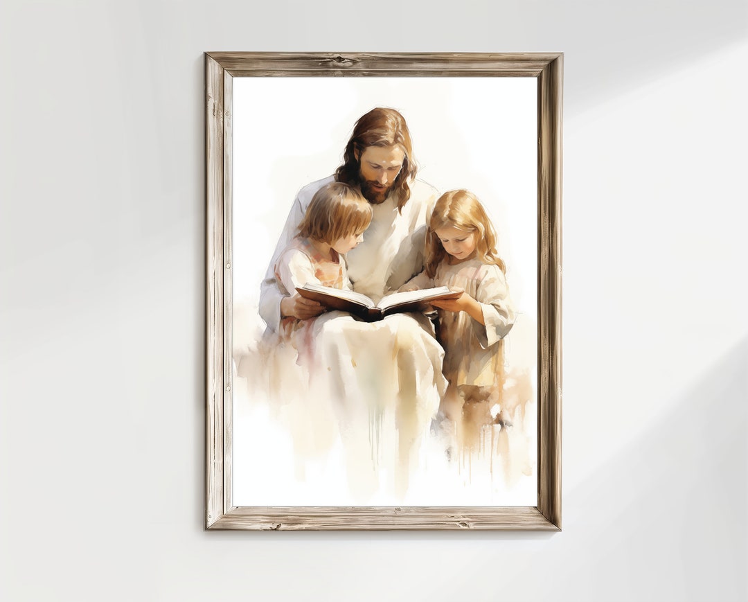 Jesus Christ Reading to Children Jesus Painting Christ With Children ...