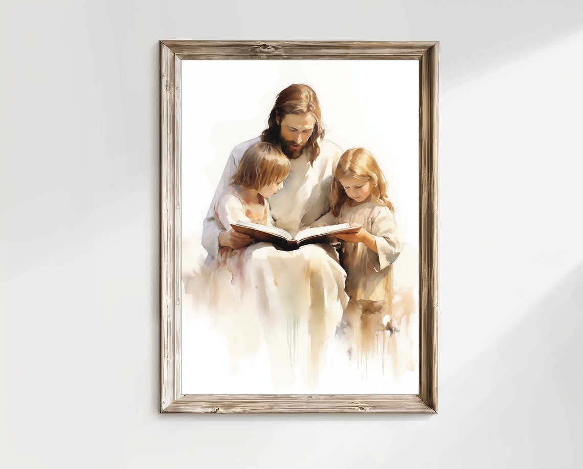 Jesus Christ Reading to Children Jesus Painting Christ With Children ...