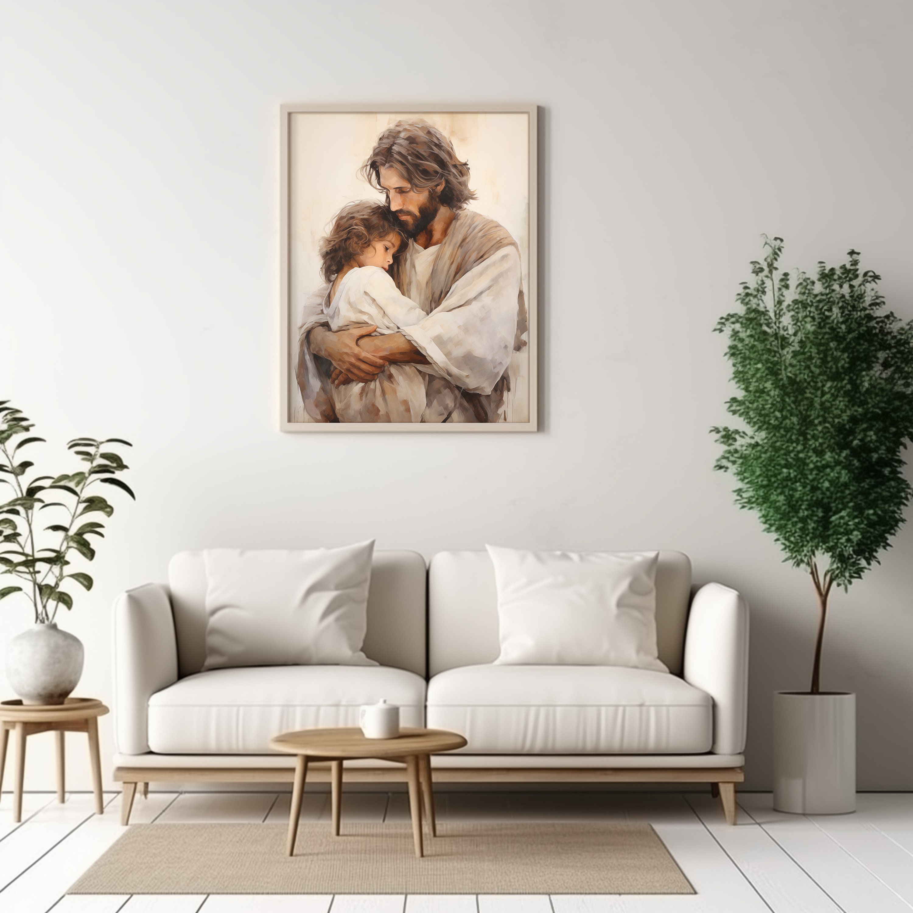Jesus Embracing Young Boy Jesus Christ Art Digital Download Jesus ...