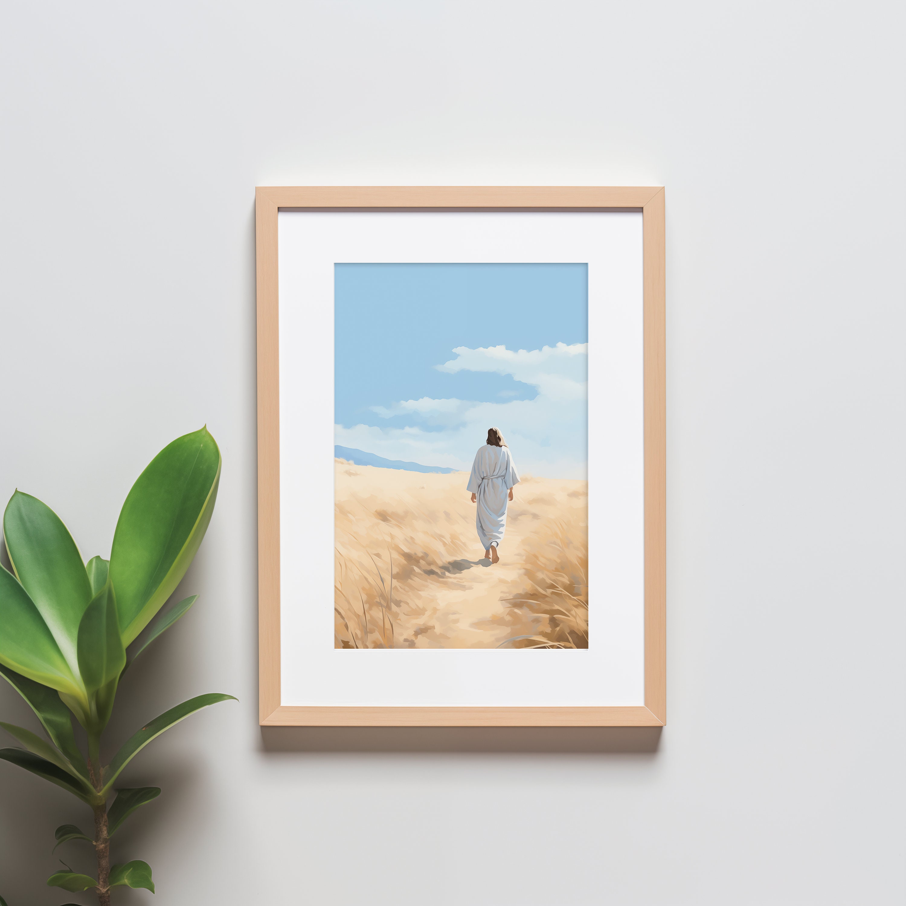 Jesus Walking Through Wheat Fields Harvest Time Jesus Christ Artwork ...