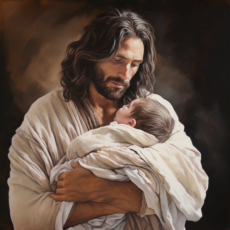 Jesus Christ Artwork Abba Father Poster Painting Print Bible Verse Wall ...