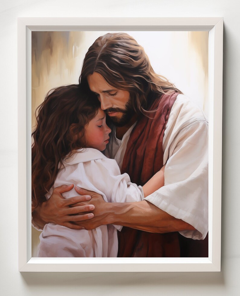 Jesus Christ Artwork Abba Father Poster Painting Print Bible Verse Wall ...