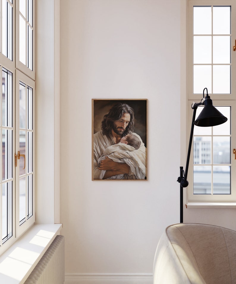 Abba Father Jesus Christ Digital Artwork Jesus Christ Holding Infant ...