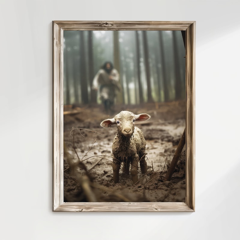 Jesus Running After Lamb - Etsy