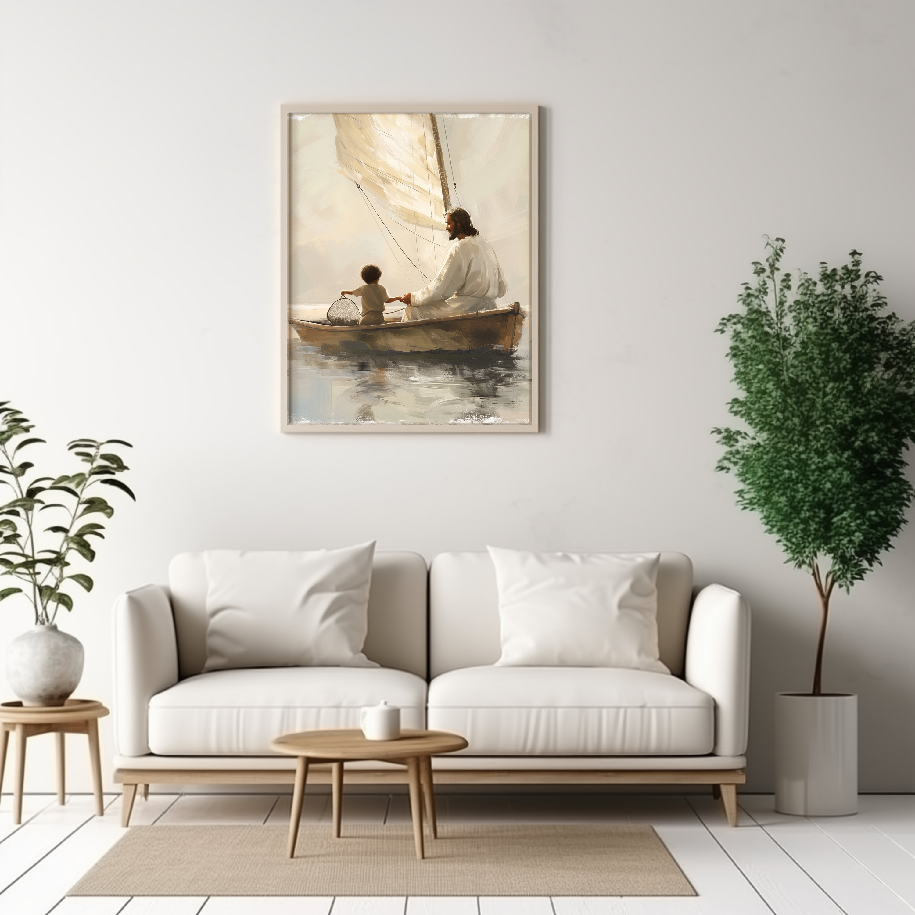 Fishers of Men Jesus Christ Fishing With Boy Jesus Boat Jesus Teaching ...