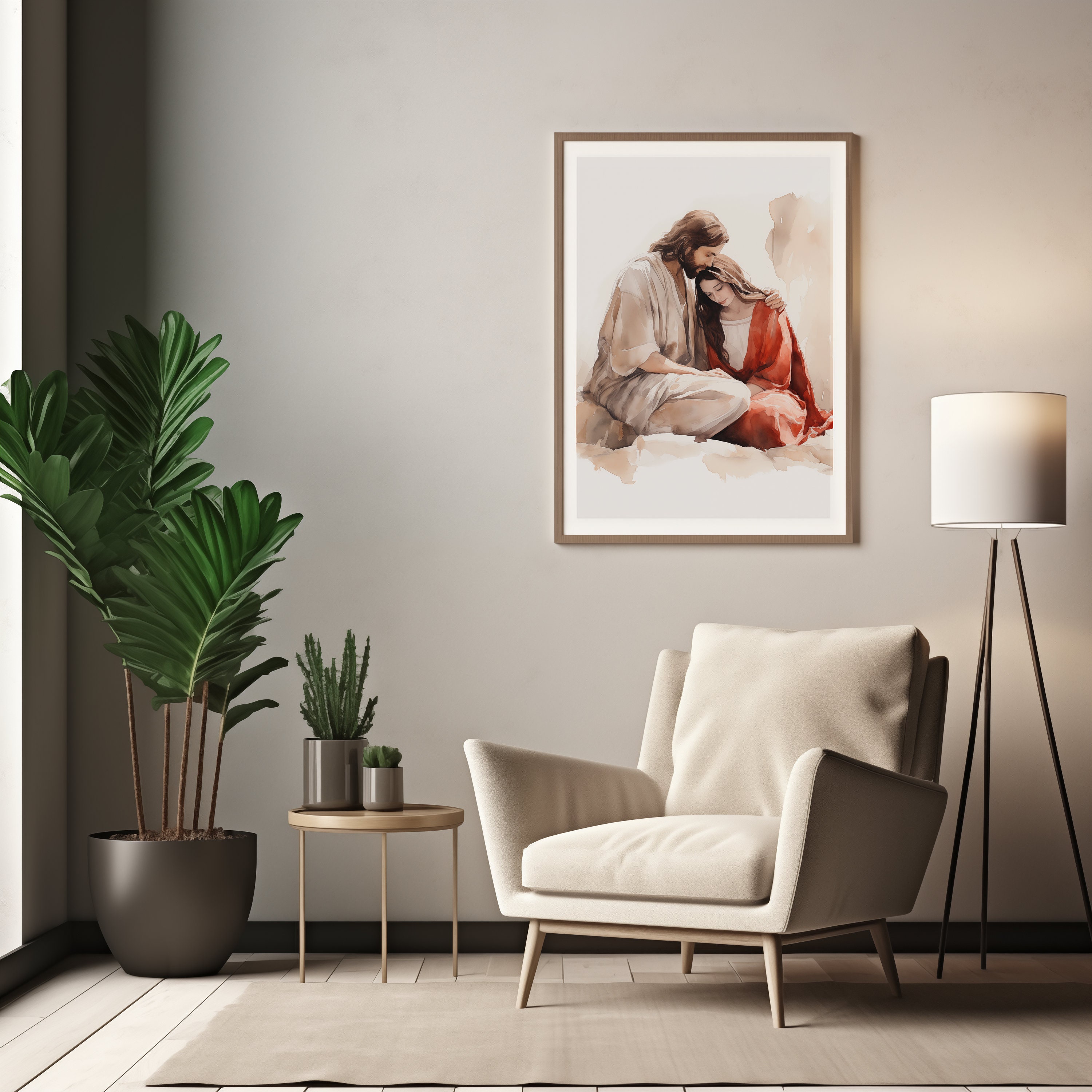 Jesus Christ Comforting Mary Magdalene Art Work Painting Poster Wall ...