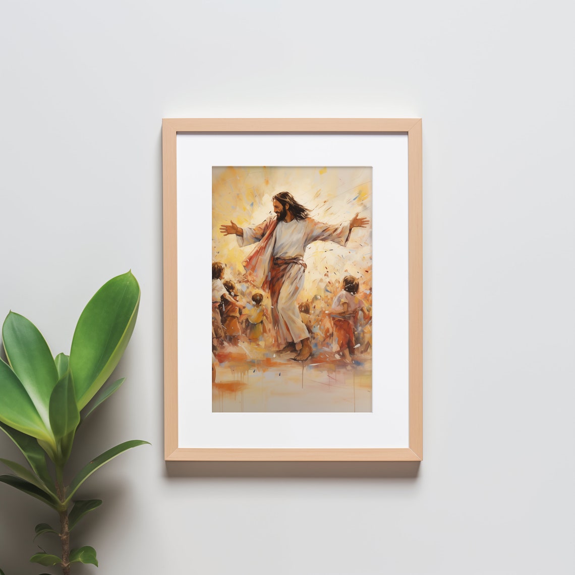 Jesus Christ Artwork Dancing With Children Poster Painting Print Bible ...