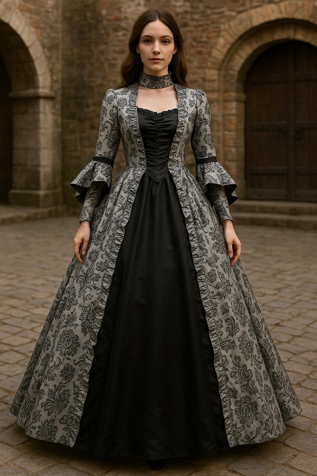 Fairytale Princess Renaissance Dress, Antique Floral Ball Gown ...