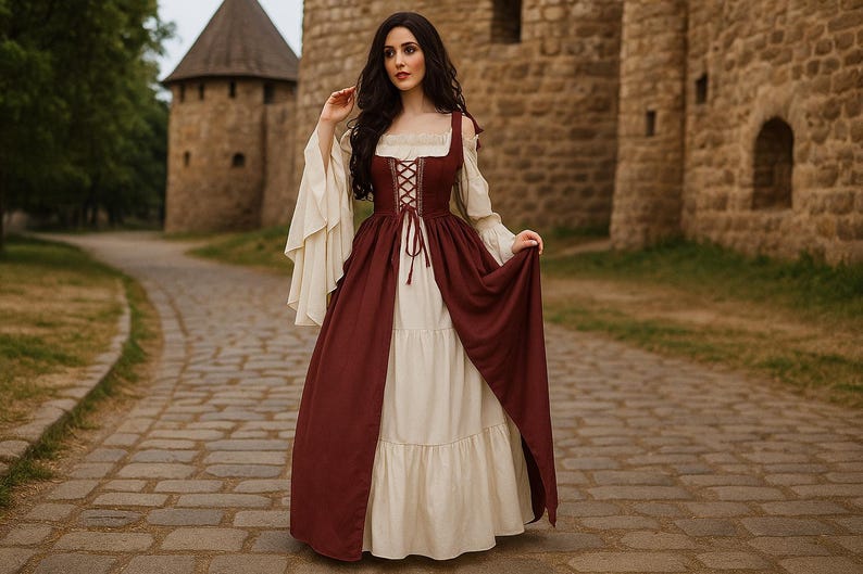 Renaissance Peasant Dress, Medieval Tavern Maiden Costume, Vintage ...
