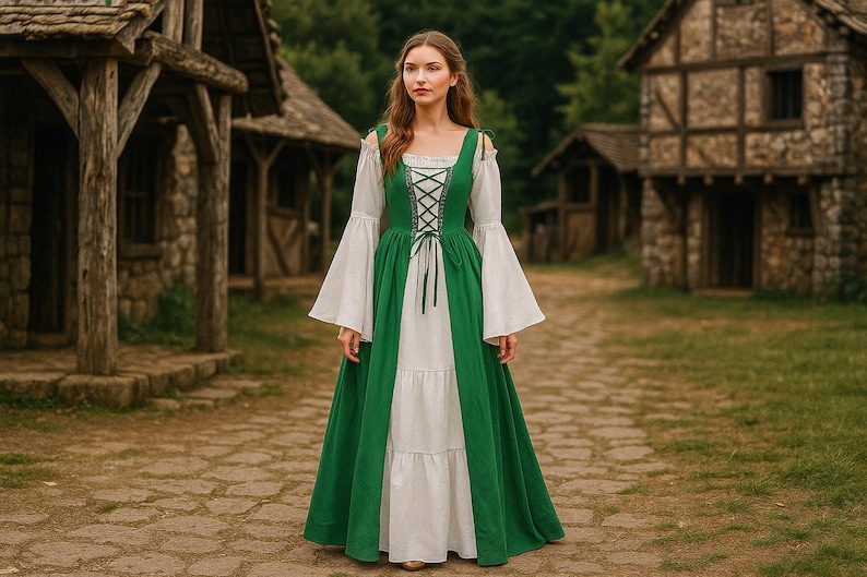 Renaissance Peasant Dress, Medieval Tavern Maiden Costume, Vintage ...