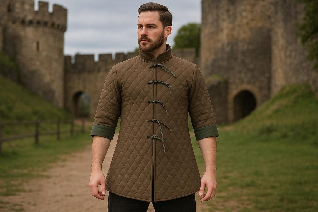 Medieval Gambeson Jacket, Quilted Padded Armor for Men, Renaissance ...