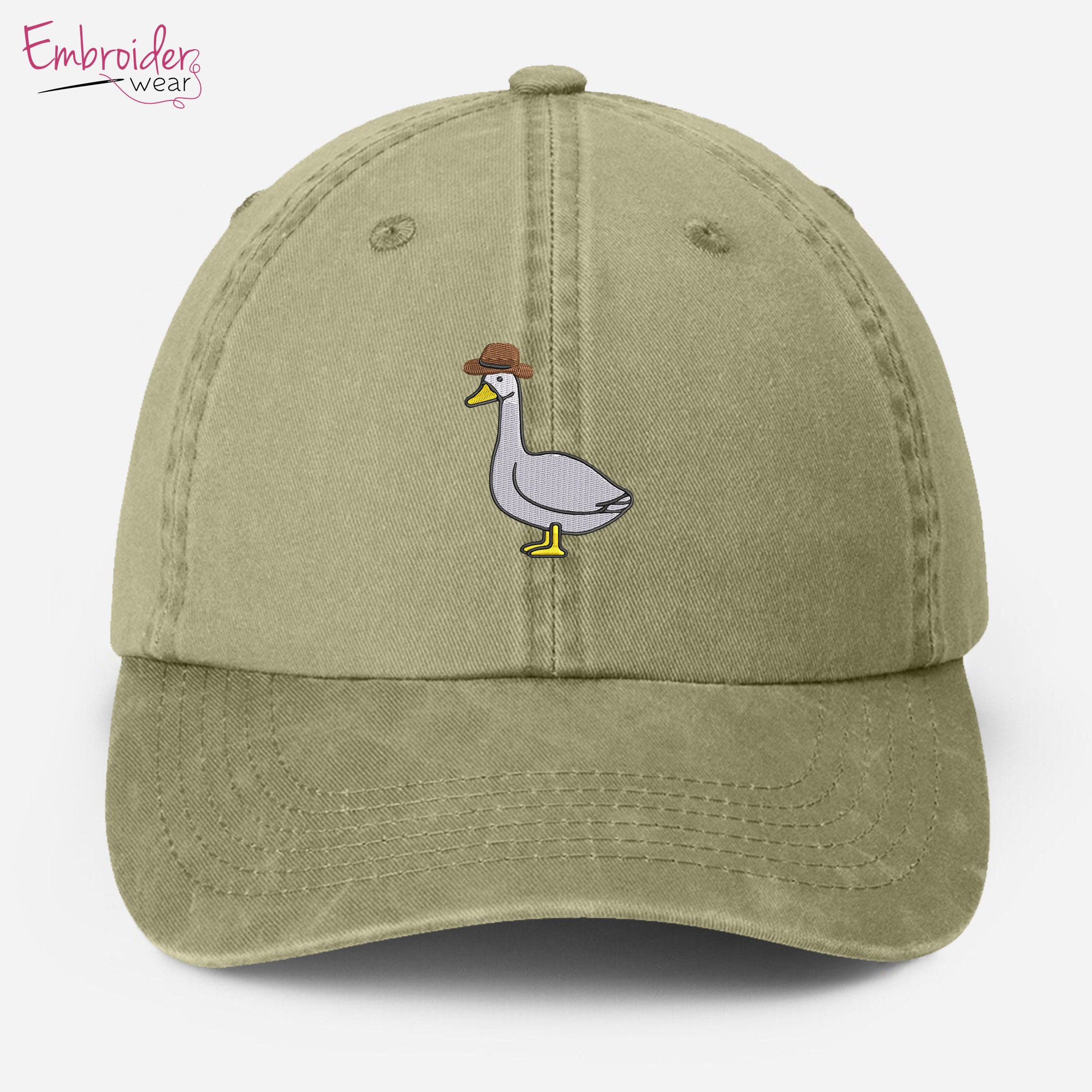 Goose Embroidered Vintage Hat, Silly Duck Summer Snapback Cap, Goose ...